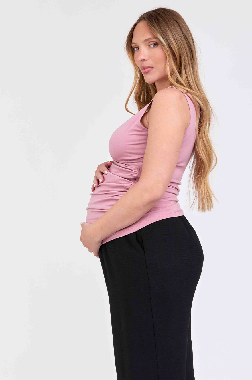 גופיית מעטפת להריון והנקה ורוד עתיק - אבישג ארבל