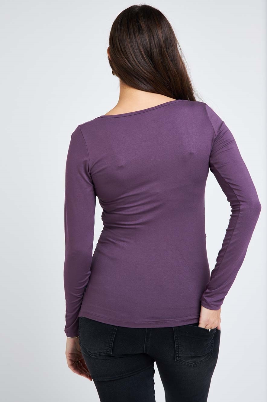 חולצת baby grow ש.ארוך חצילשל | אבישג ארבל - בגדי הריון